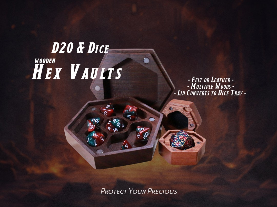Hex D20 Dice Box and Vault D&D / Pathfinder RPG Tabletop Games Dice ...