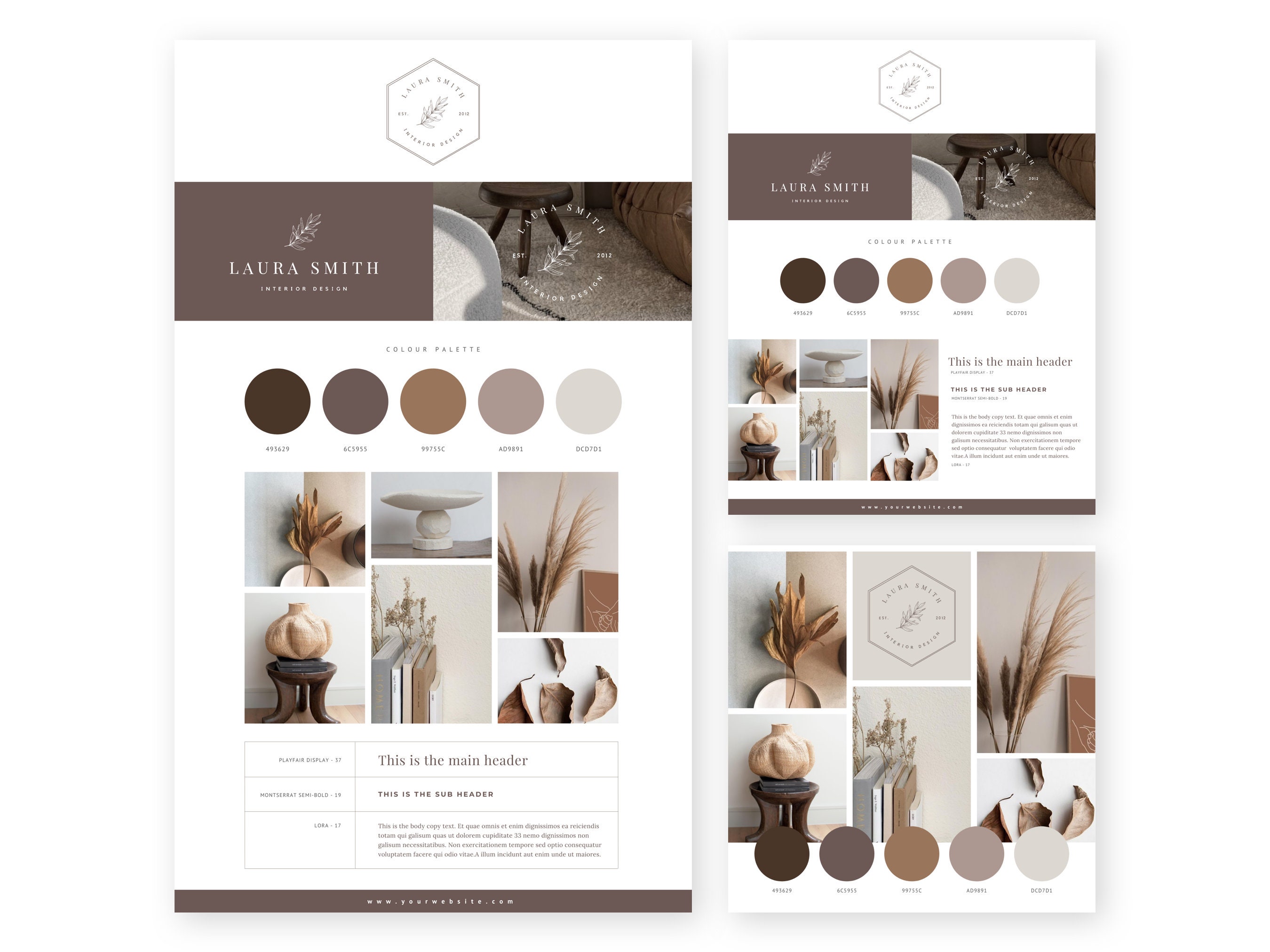 Brand Board Templates | Branding Kit Template | Minimalist Mood Board ...