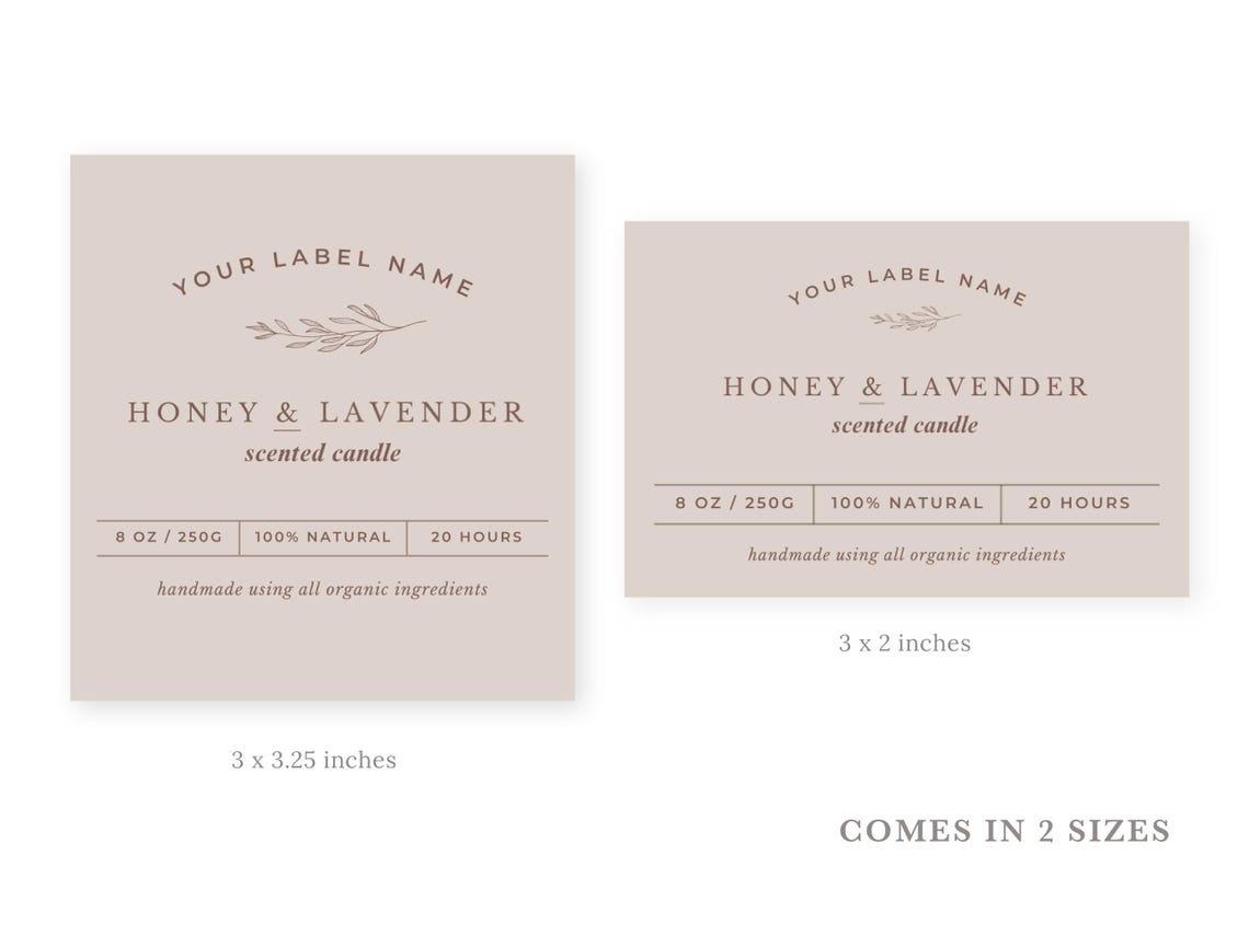 DYI Custom Candle Brand Label Template | Canva Editable & Printable ...