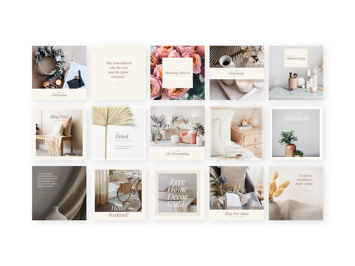 15 Instagram Posts Canva Template Instagram Post Cover - Etsy