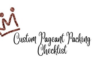 Pageant Packing Checklist - Etsy