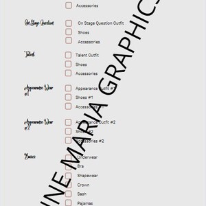 CUSTOM Pageant Packing Checklist (miss USA, Miss America, IAM) - Etsy