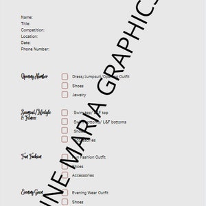 CUSTOM Pageant Packing Checklist (miss USA, Miss America, IAM) - Etsy