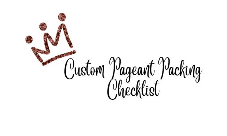 CUSTOM Pageant Packing Checklist (miss USA, Miss America, IAM) - Etsy