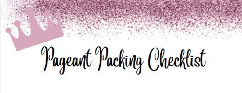 Pageant Packing Checklist (miss USA, Miss America, IAM) - Etsy