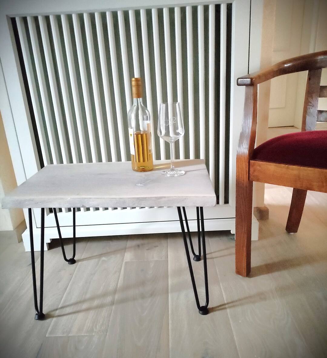 Modern Table 40 X 60 Cm With Solid Oak Top White Oiled Table - Etsy