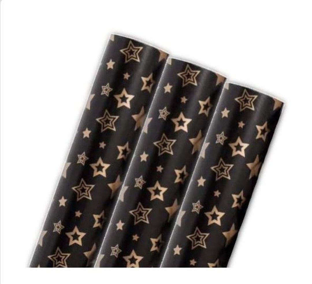 Black & Gold Star Wrapping Paper Roll - Etsy