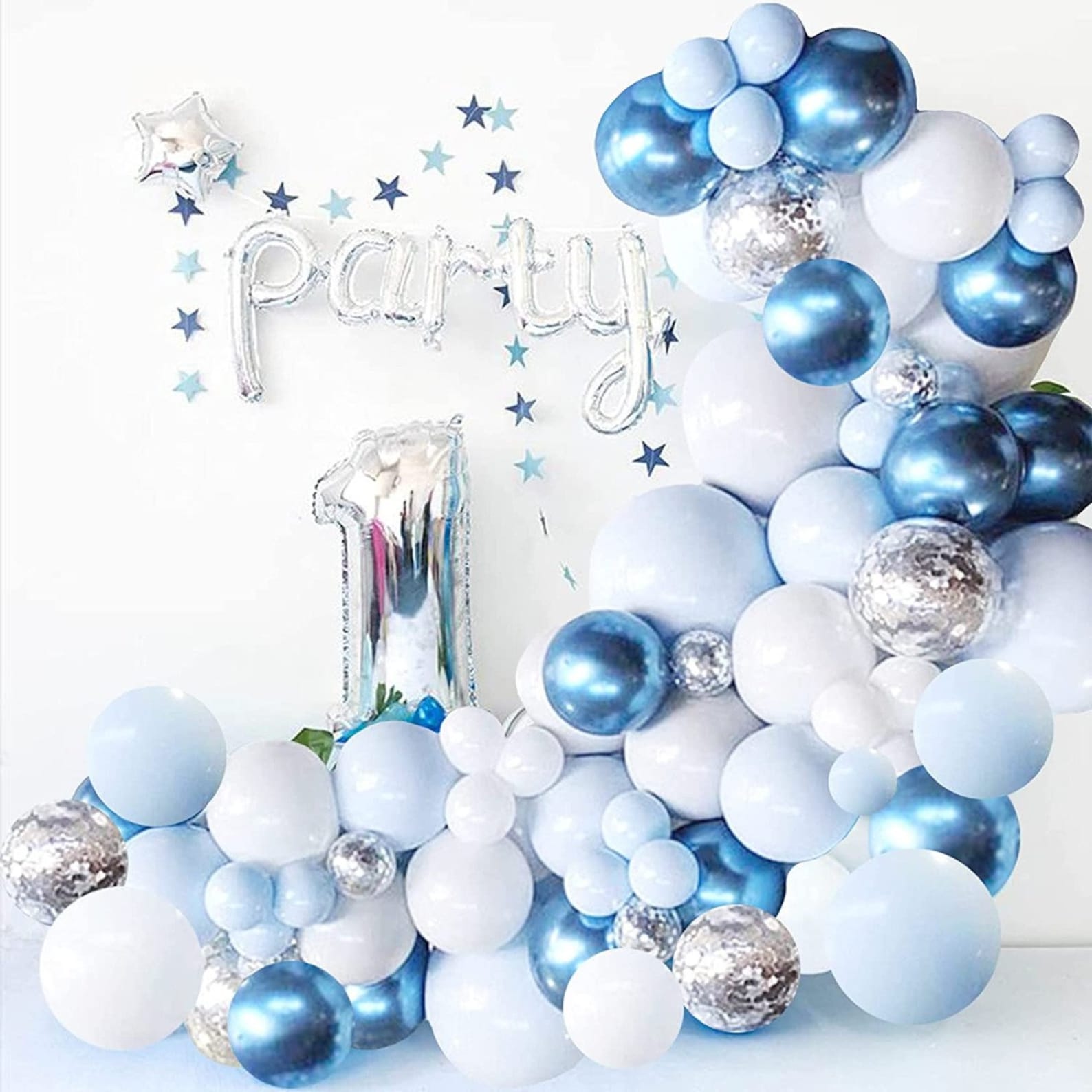 110pcs Blue White Silver Balloon Arch Kit Decoration for - Etsy