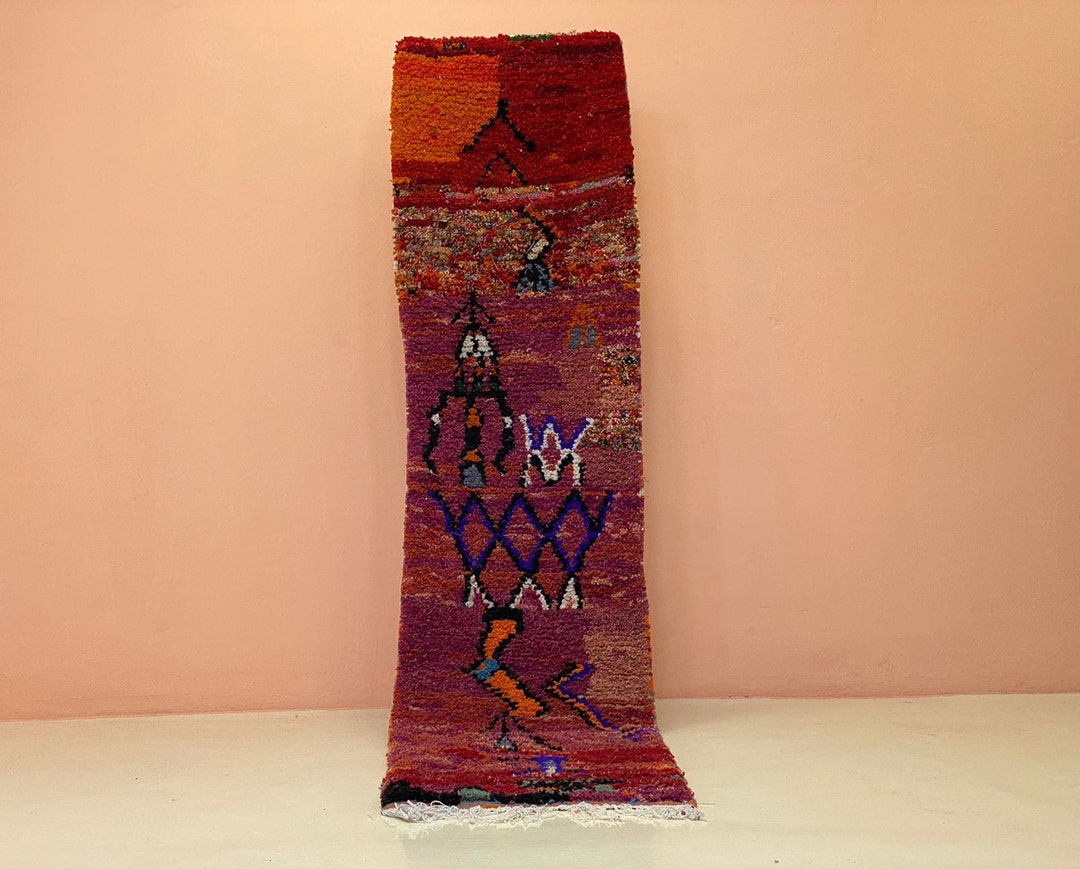 MOROCCAN WOOL Runner-morrocan Runner-2x12red Beni Ourain Runner ...