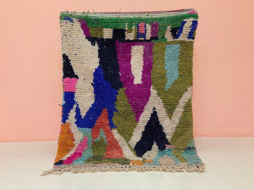 MOROCCAN WOOL Rug-handwoven Wool Rug-multi Colorful Custom Rug-unique ...