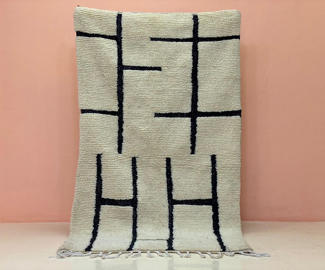 8x10 White Custom Berber Rug-unique Moroccan Rug-large Area Rug-plain ...