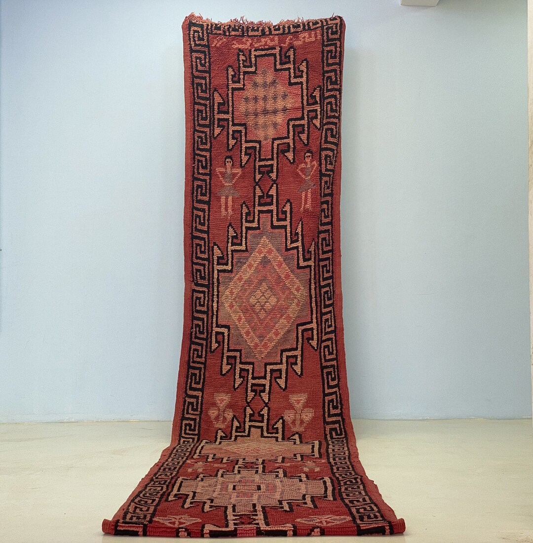 Long Vintage Runner 19.4x3.2 Ft-hallway Red Runner Rug-long Narrow ...
