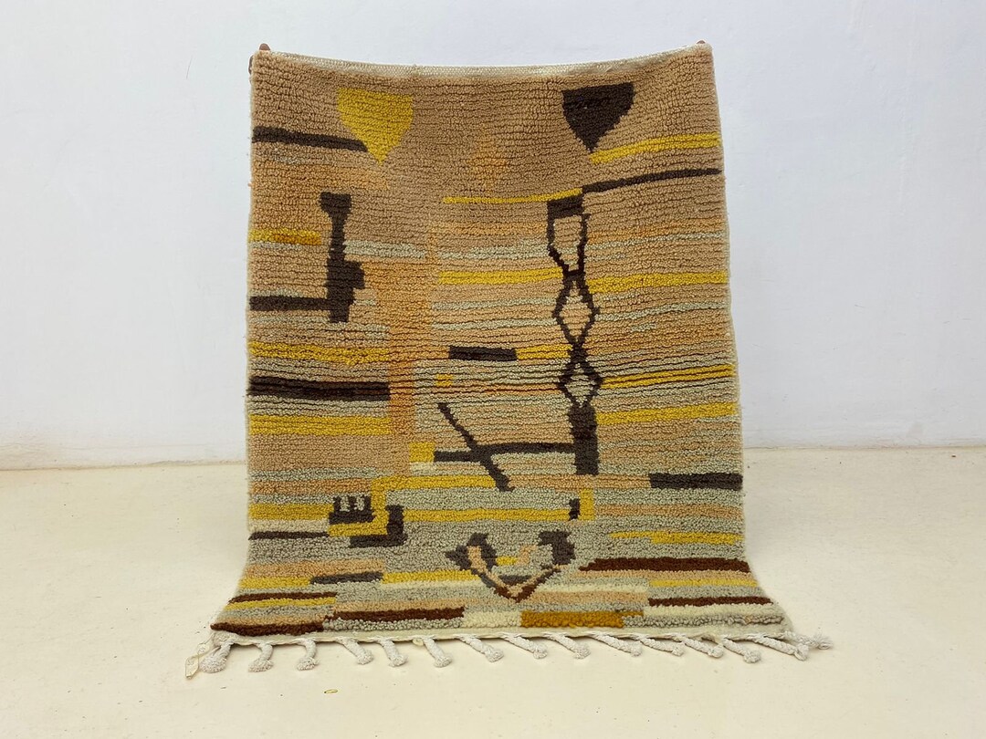 Rug for Living Room 4x3-geometric Custom Rug-handmade Moroccan Rug ...