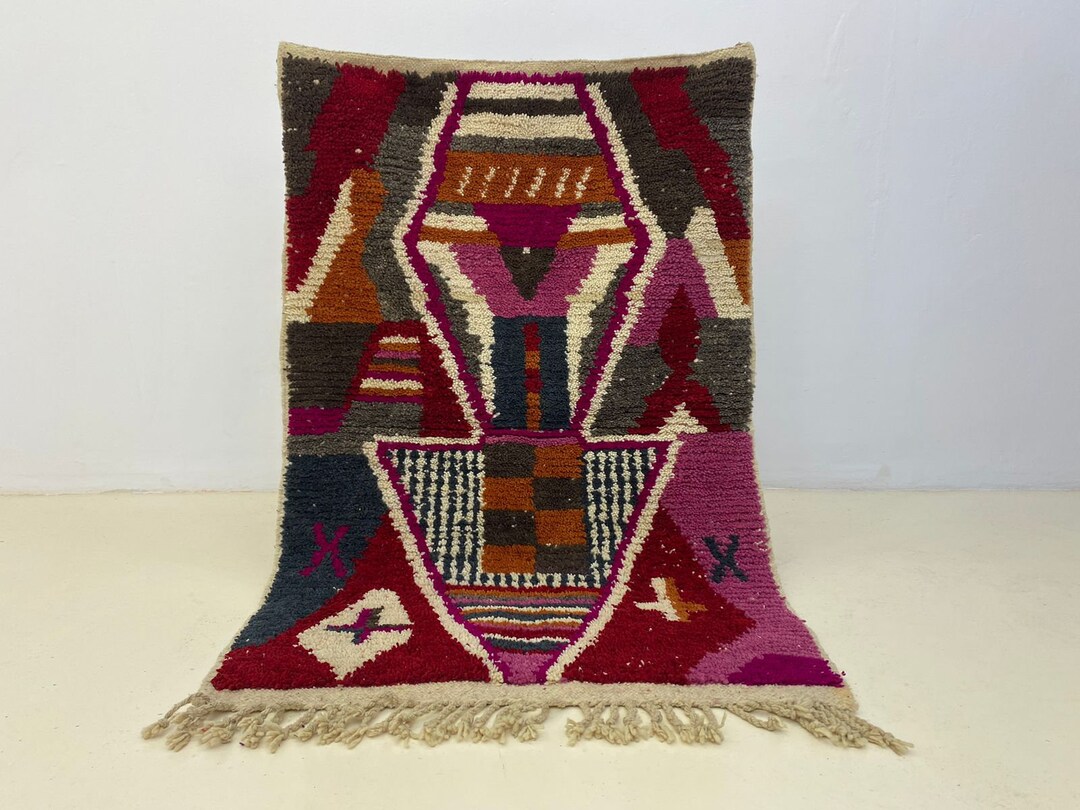 Handwoven Wool Carpet-fabulous Custom Rug-5x7 Gorgeous Beni Ourain Rug ...