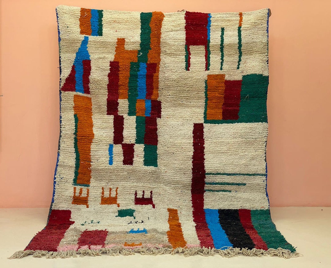 Artistic Wool Carpet-moroccan Wool Carpet-handwoven Wool Carpet ...