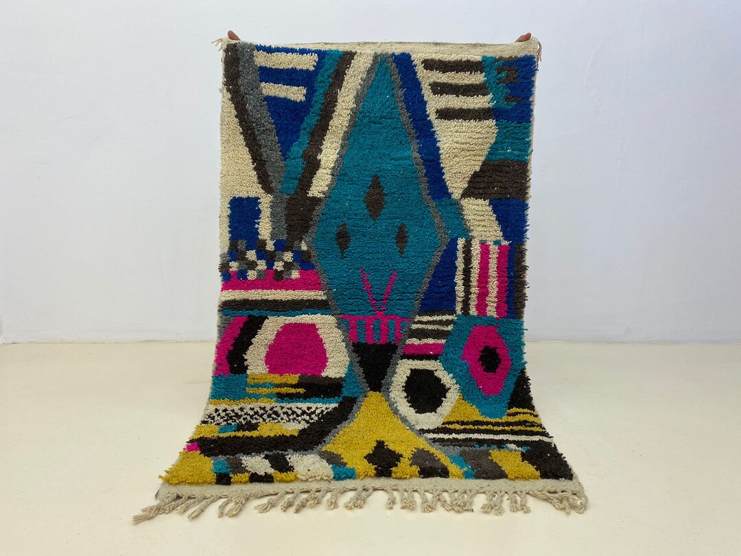 Washabal Wool Carpet-moroccan Colorful Rug-handmade Colorful Rug-boho ...