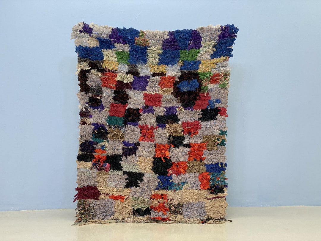 Checkered Vintage Rug 5.2x3.9 Ft-rug for Living Room-artistic Vintage ...