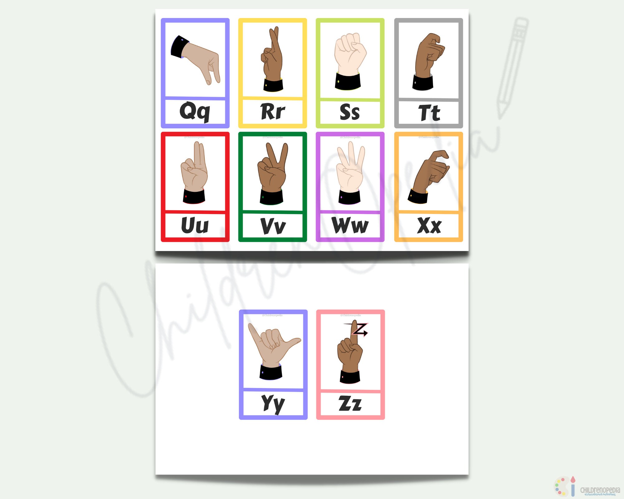 ASL Alphabet Flashcards for Toddlers, Preschoolers, and Pre-k ...