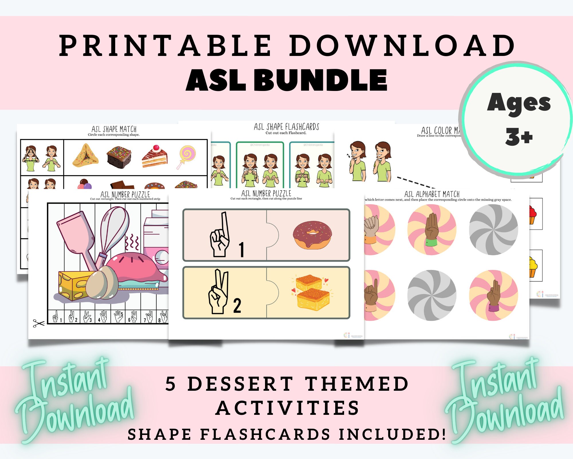 ASL Bundle for Toddlers, Preschool, Pre-k, Kindergarten, Digital ...