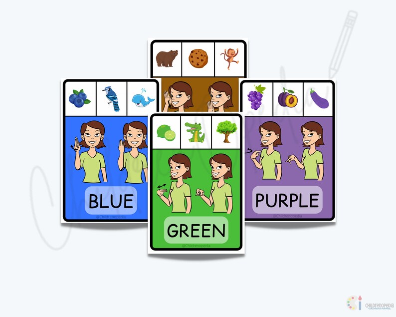 ASL Color Flashcards, for Toddlers, Preschool, Pre-k, Kindergarten ...