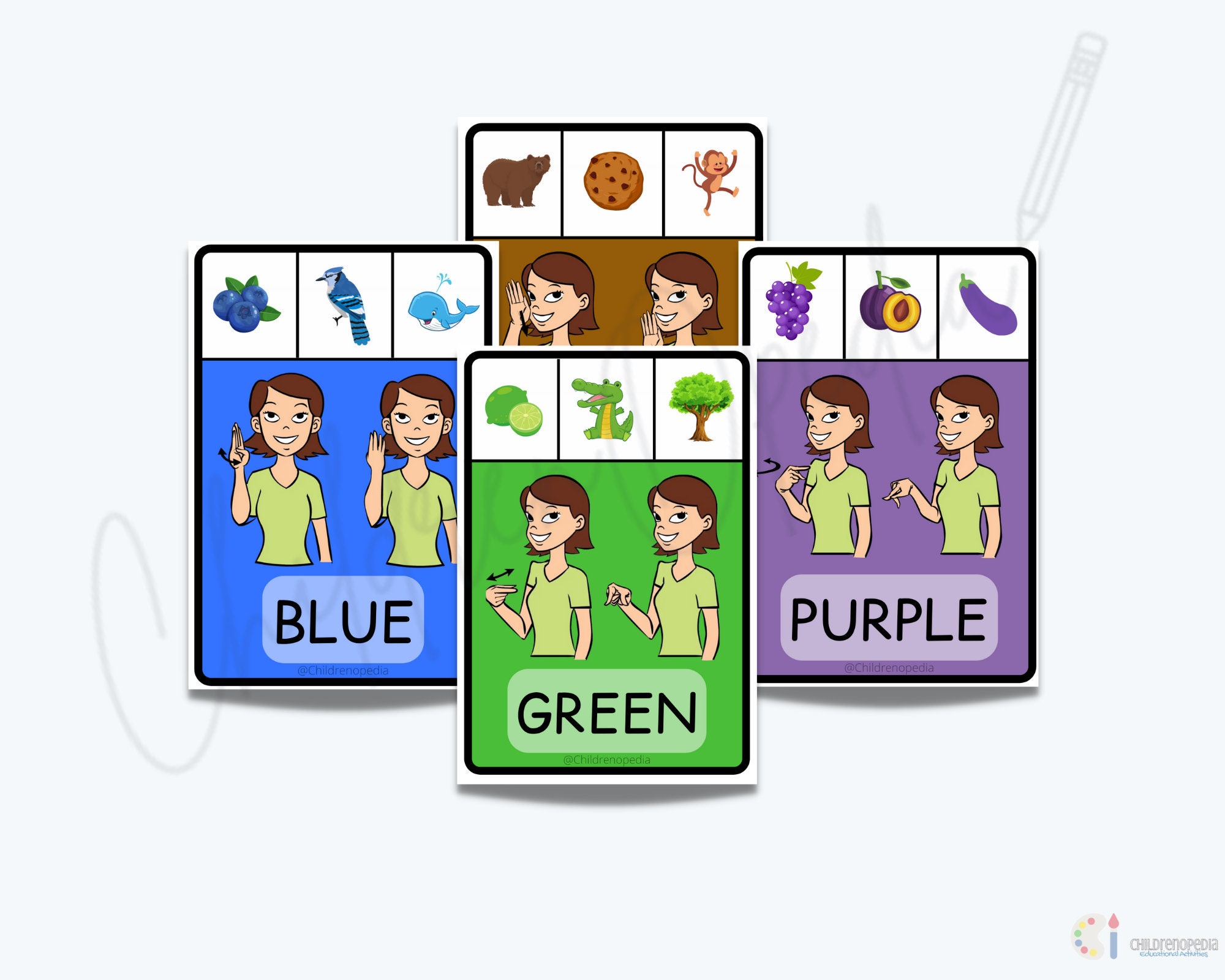 ASL Color Flashcards, for Toddlers, Preschool, Pre-k, Kindergarten ...