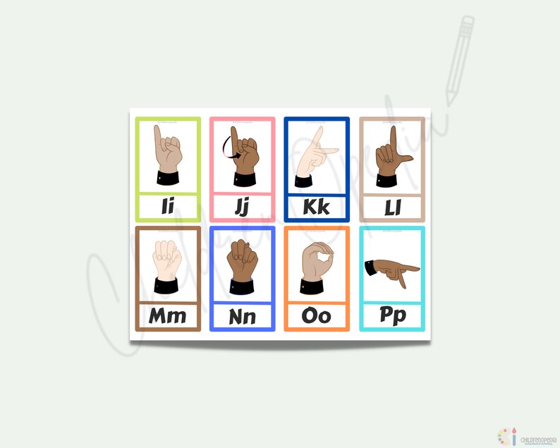 ASL Alphabet Flashcards for Toddlers, Preschoolers, and Pre-k ...