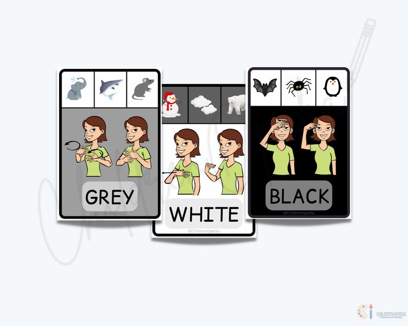 ASL Color Flashcards, for Toddlers, Preschool, Pre-k, Kindergarten ...