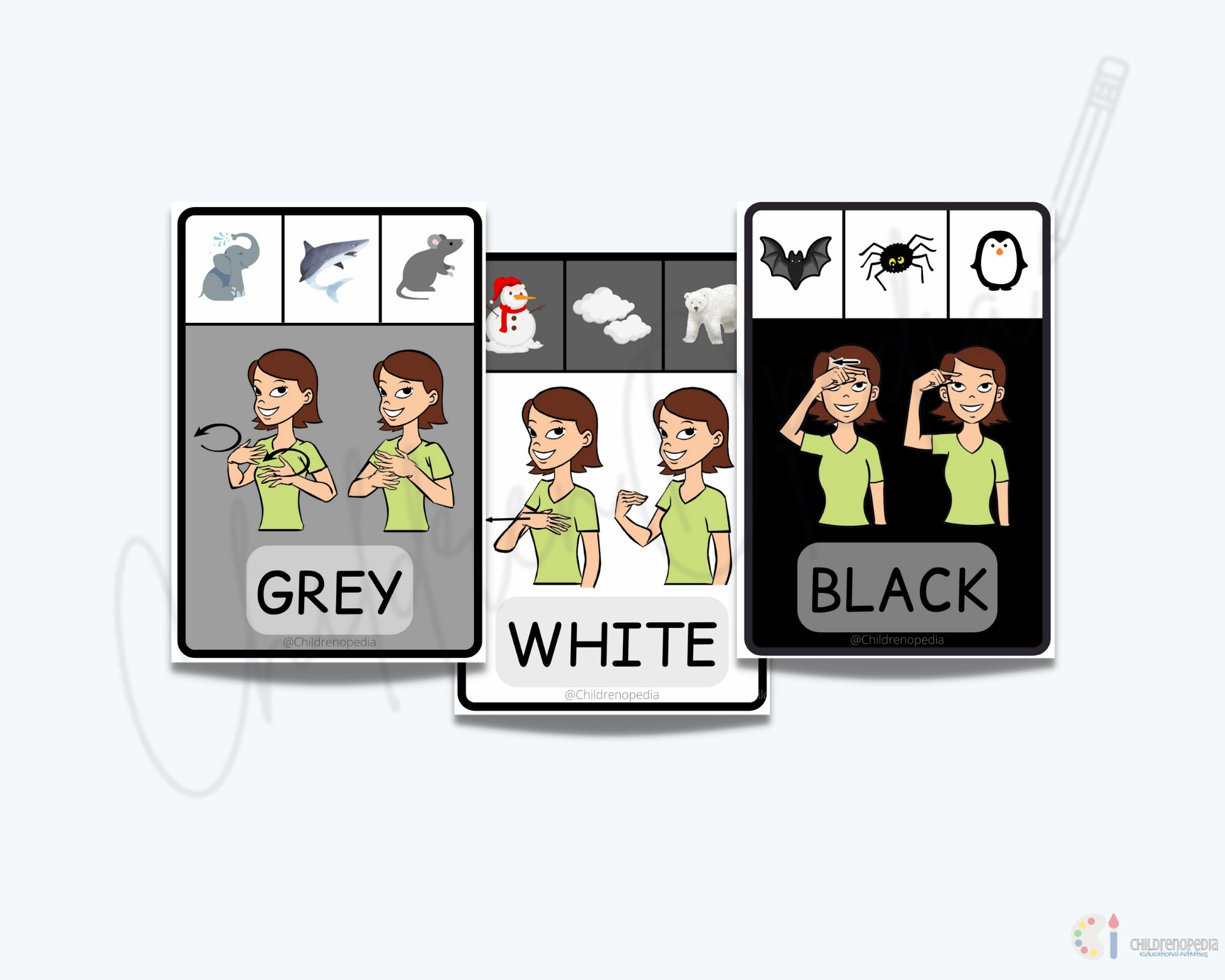 ASL Color Flashcards, for Toddlers, Preschool, Pre-k, Kindergarten ...