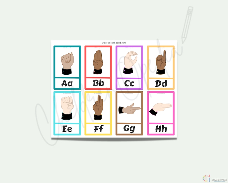 ASL Alphabet Flashcards for Toddlers, Preschoolers, and Pre-k ...