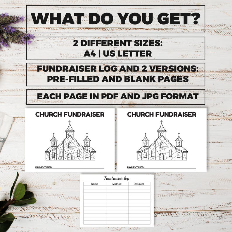 Printable Church Fundraiser for Nonprofit, Fundraising Goal Church ...
