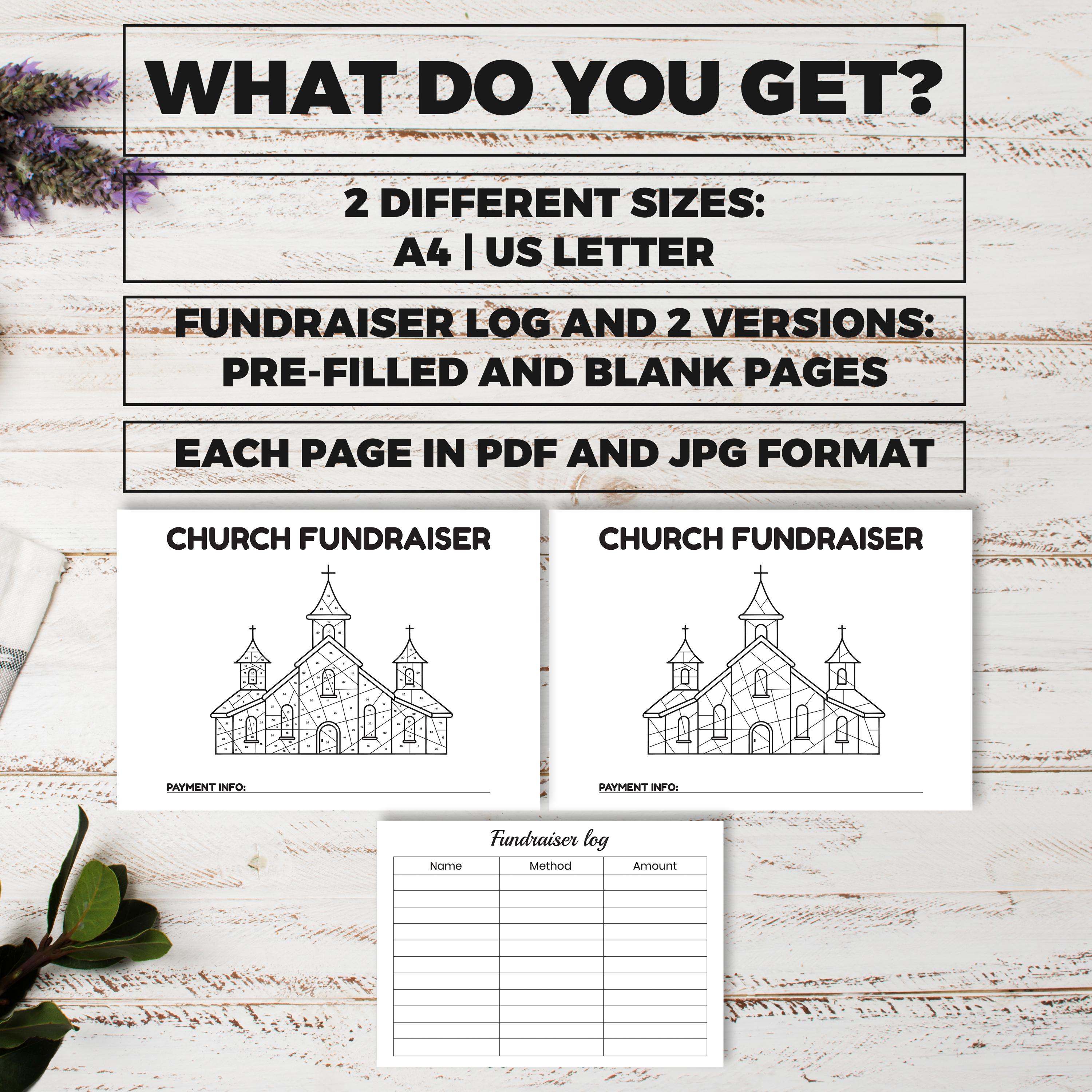Printable Church Fundraiser for Nonprofit, Fundraising Goal Church ...