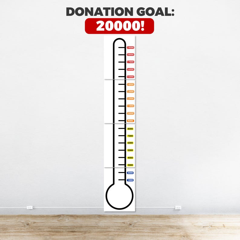 Printable Fundraising Thermometer for Nonprofit Fundraiser Tracker ...