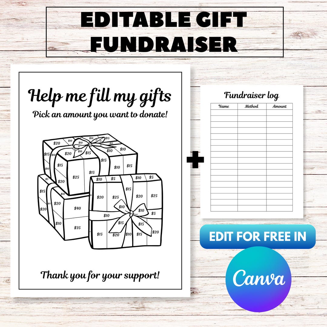 Editable Gifts Fundraiser, Editable Christmas Fundraiser Template ...