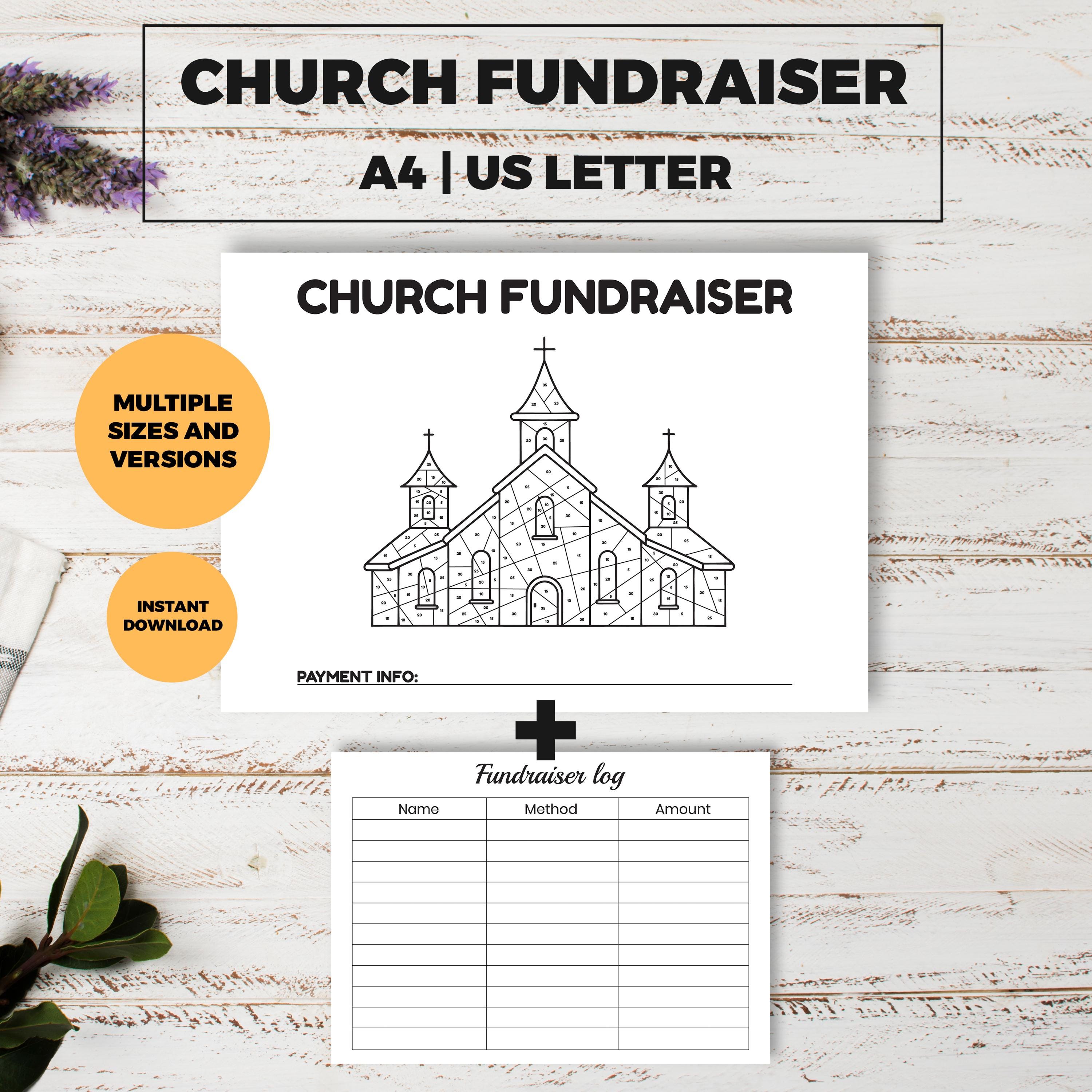 Printable Church Fundraiser for Nonprofit, Fundraising Goal Church ...