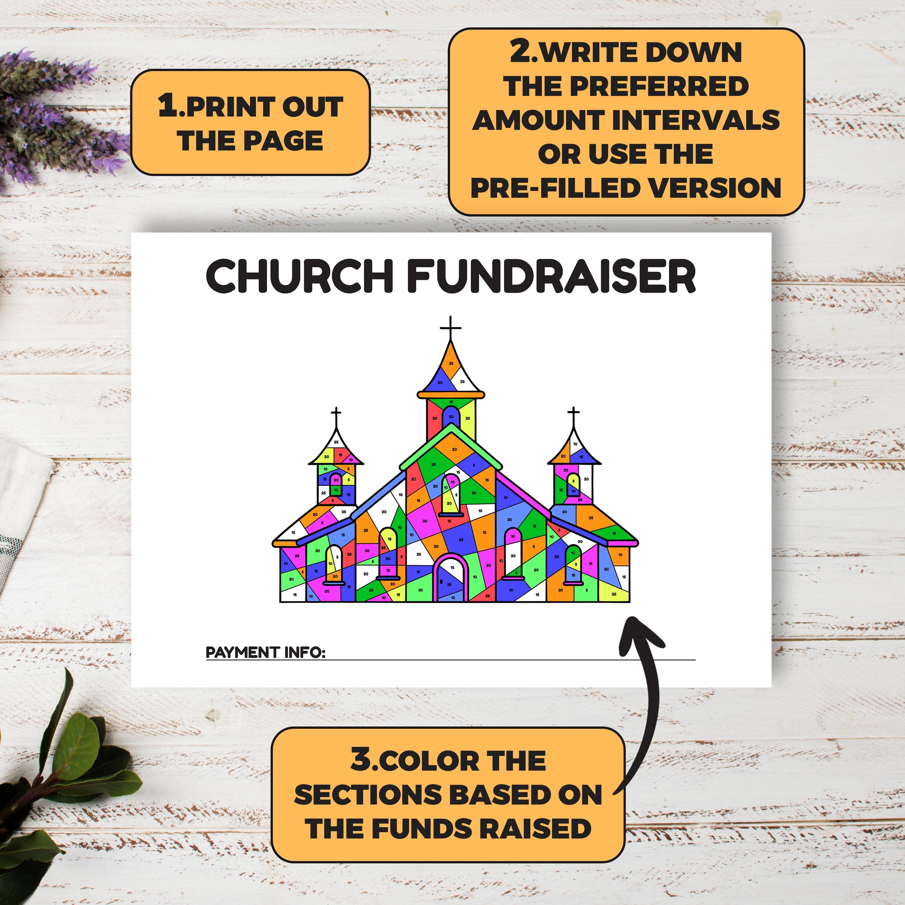 Printable Church Fundraiser for Nonprofit, Fundraising Goal Church ...