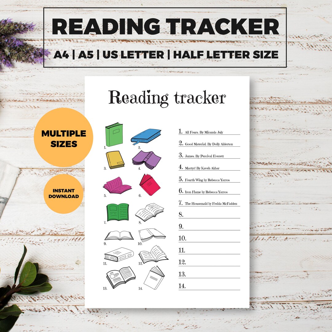 Reading Tracker With List | Printable Journal Page | Book to Read ...