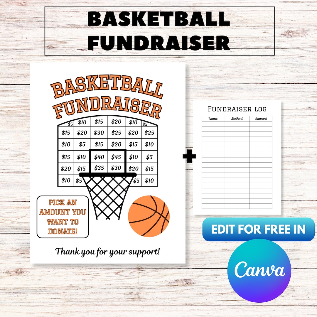 Editable Basketball Fundraiser Canva Template, Editable Fundraiser ...