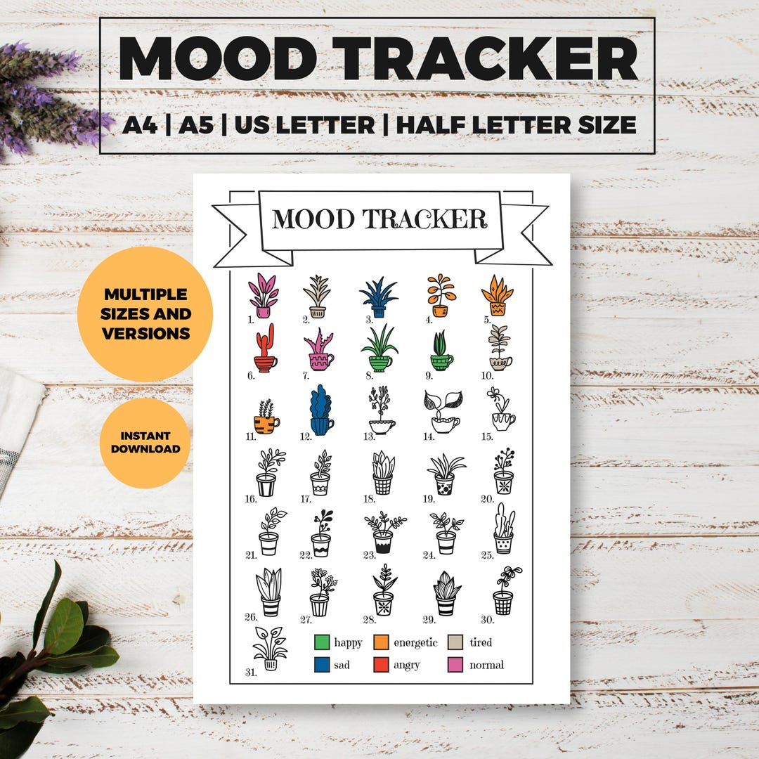Plant Mood Tracker | PRINTABLE Journal Page | Feelings Tracker ...