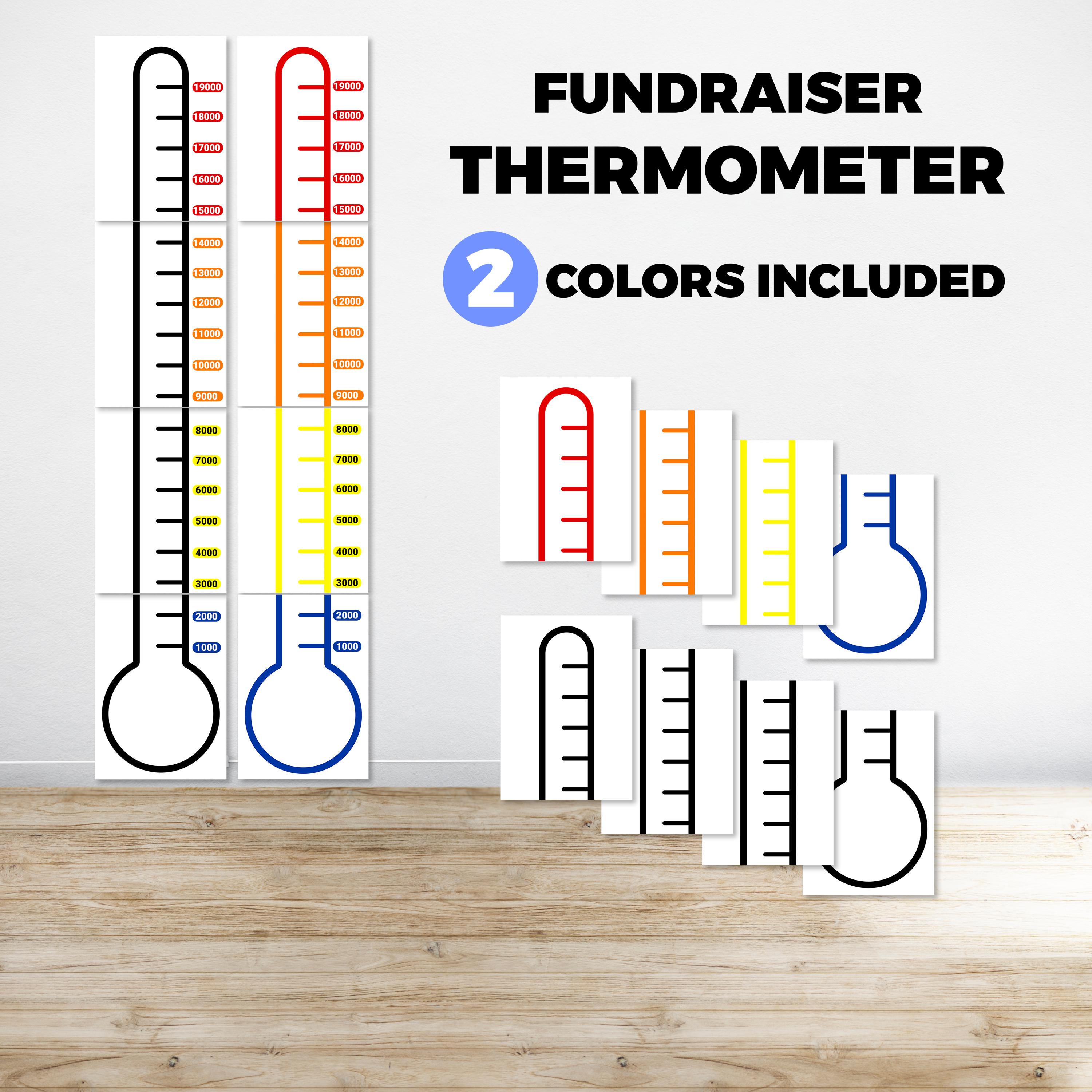 Printable Fundraising Thermometer for Nonprofit Fundraiser Tracker ...