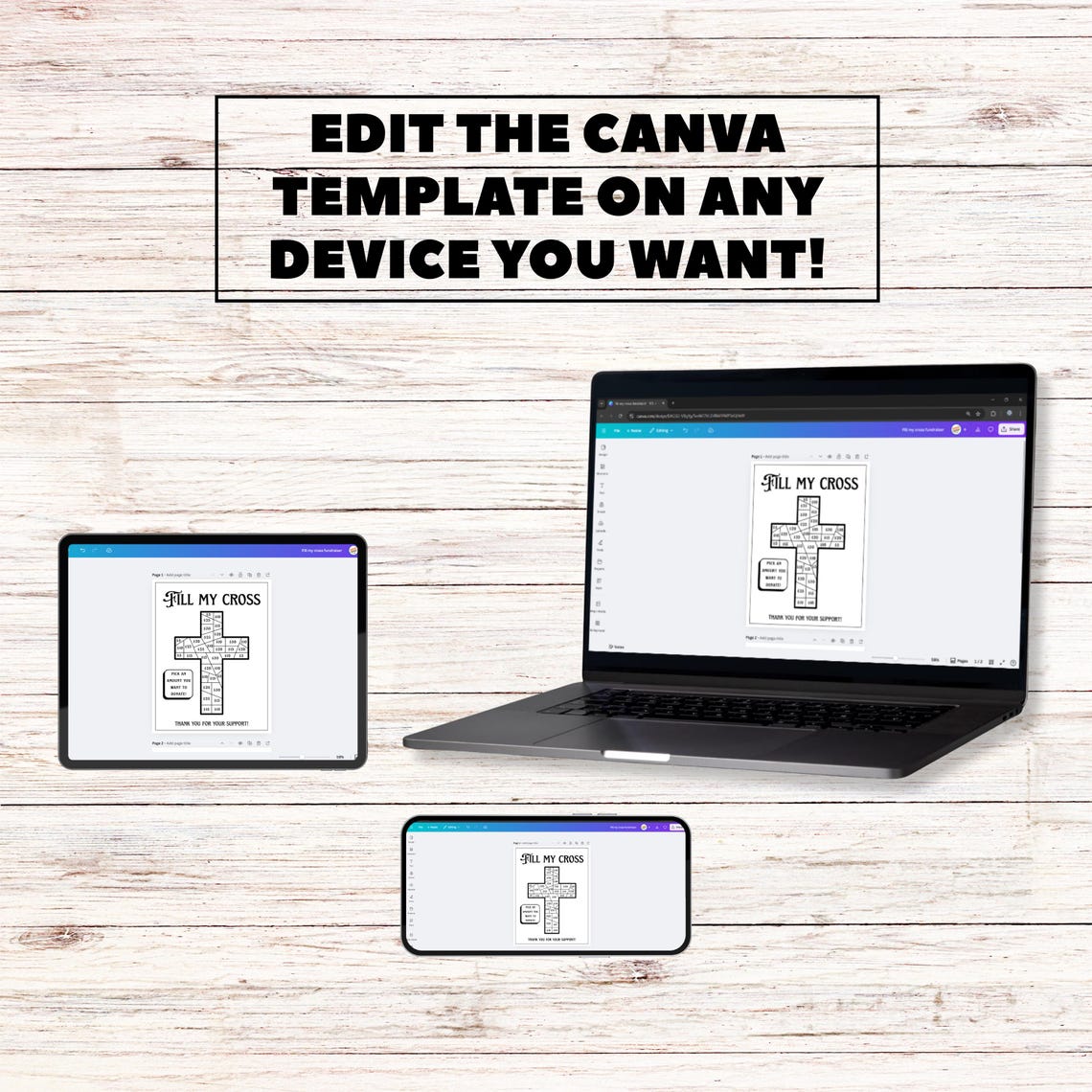 Editable Fill My Cross Fundraiser Canva Template, Mission Trip, Fill in ...