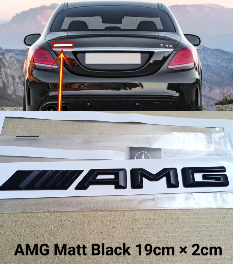 1 AMG Mercedes Logo Matt Black Stickers Emblem Sticker - Etsy