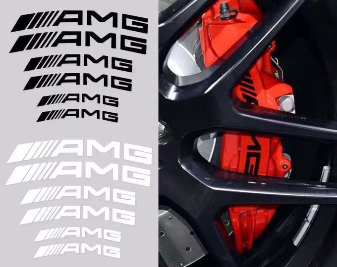 Lots 6 Adhesive Stickers AMG Logo Stickers Brake Caliper for Mercedes ...