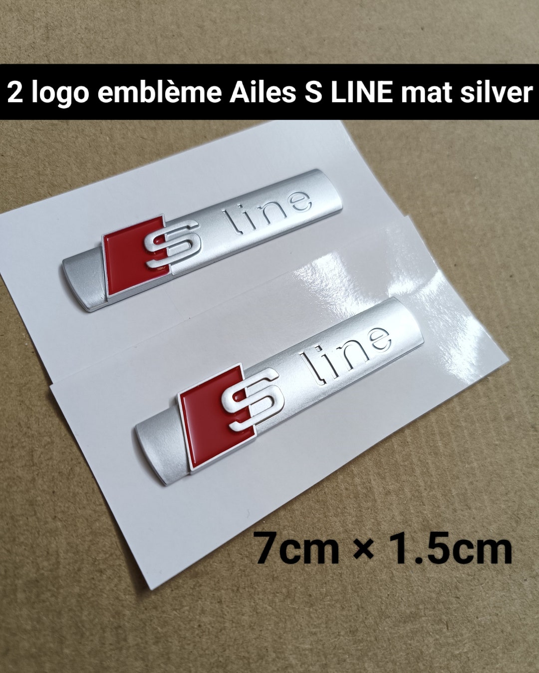 2 Logo S Line Emblem Badge Wings Adhesive Sline Abs Mat Silver Original ...