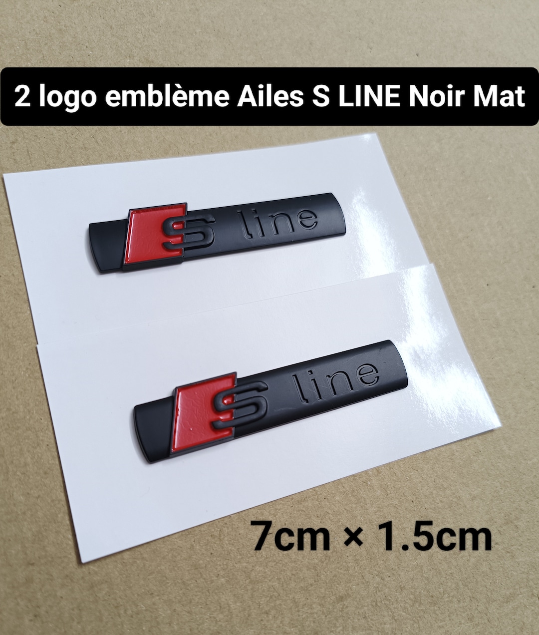 2 Logo S Line Emblem Badge Wings Adhesive Sline Abs Black Matte ...