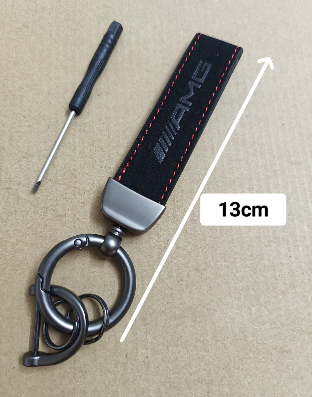 1 New AMG Mercedes LOGO Key Ring in Alcantara Leather - Etsy