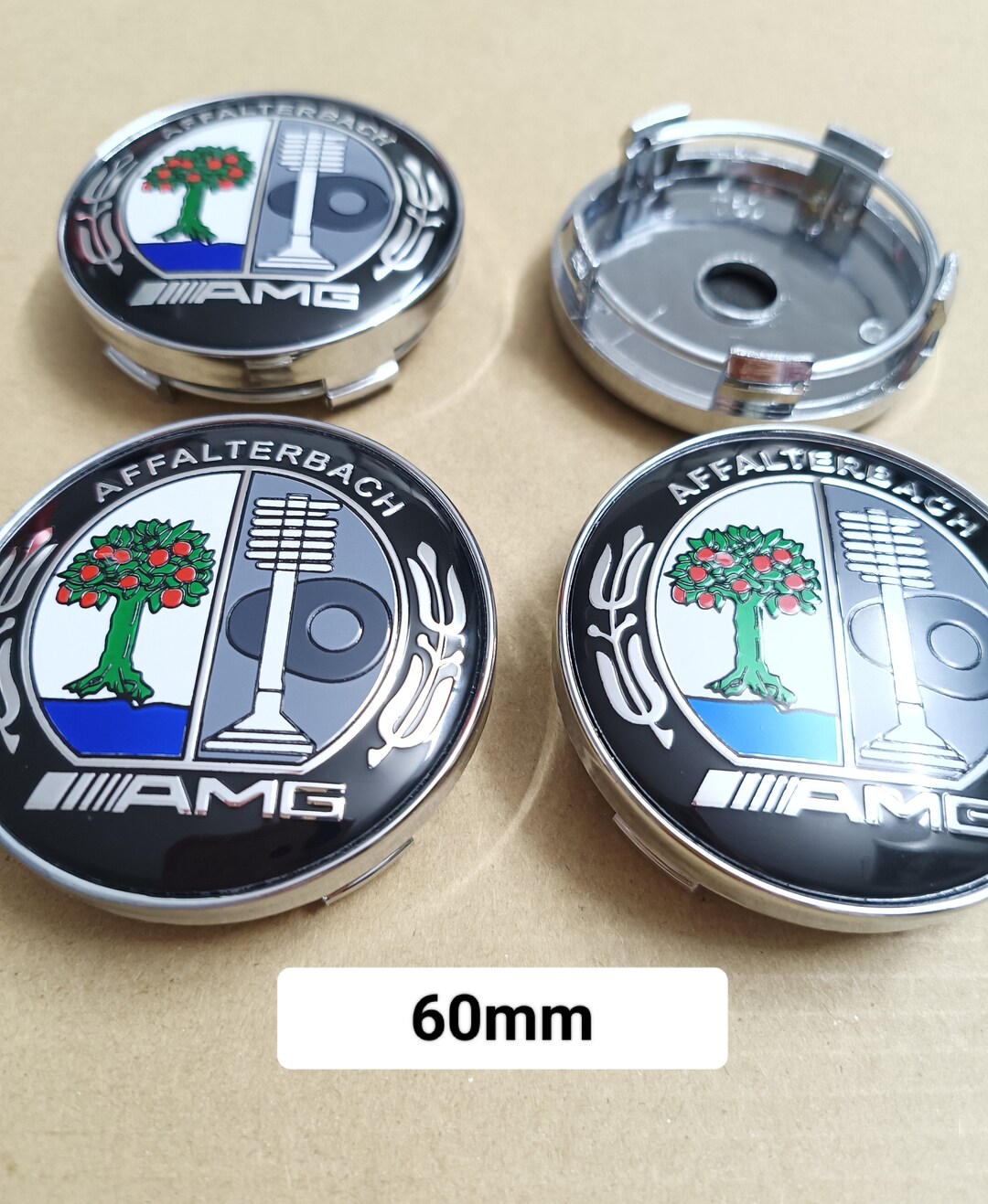 Lots of 4 Hub Caps Mercedes Emblem Logo Affalterbach Rims Wheel Center ...