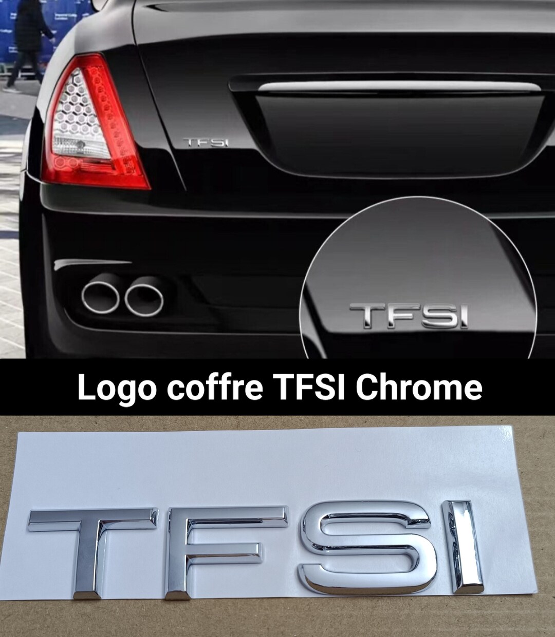 1 TFSI Rear Trunk Emblem Logo Sticker in Chrome 100mm×20mm - Etsy