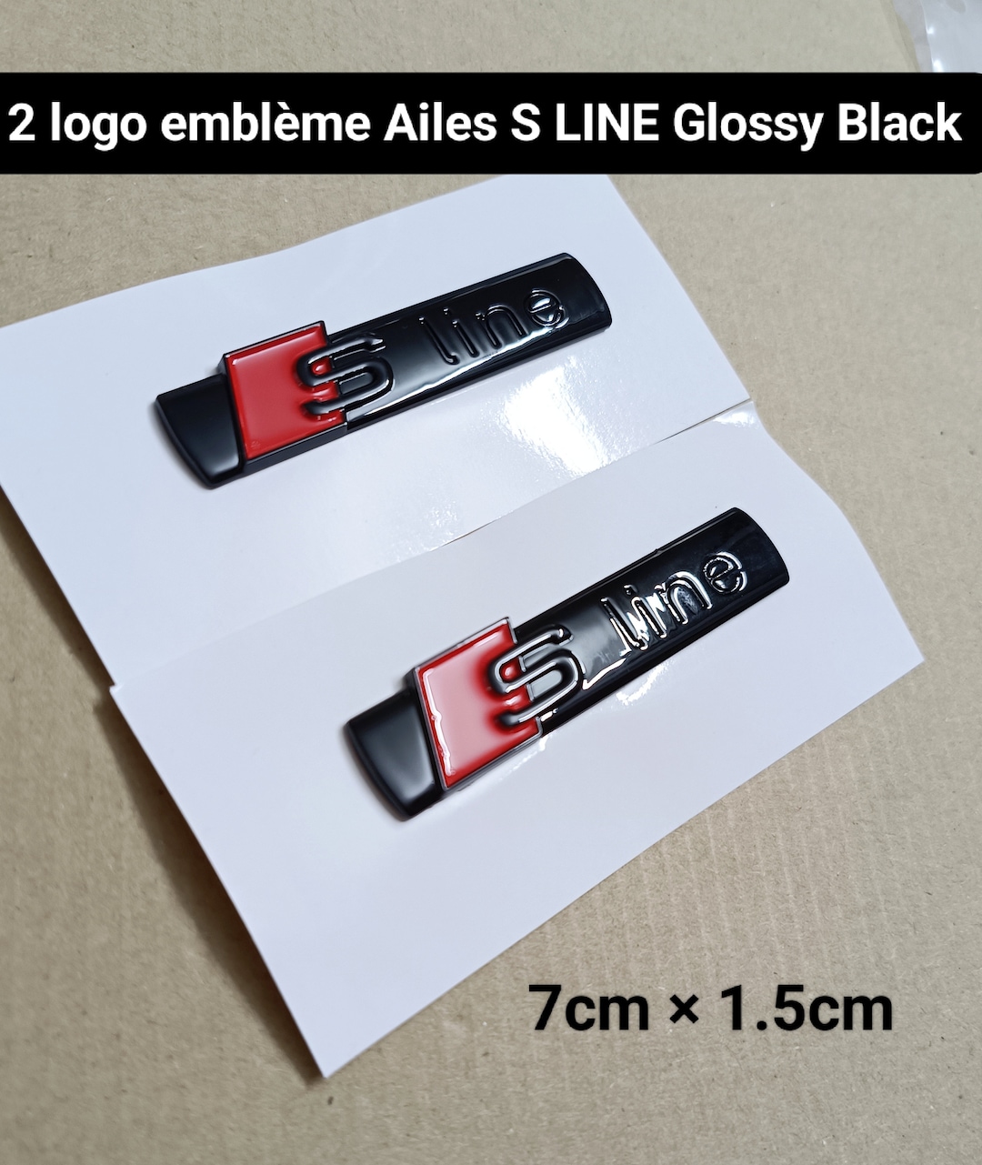2 Logo S Line Emblem Badge Wings Adhesive Sline Abs Glossy Black ...
