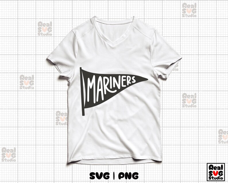 Mariners Team Pennant SVG PNG: Sports Tees Cut File (instant Download ...