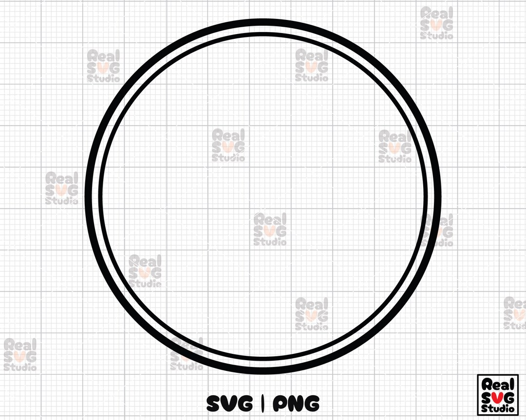 Double Circle Frame SVG PNG | Digital Download | Double Circle Shape ...